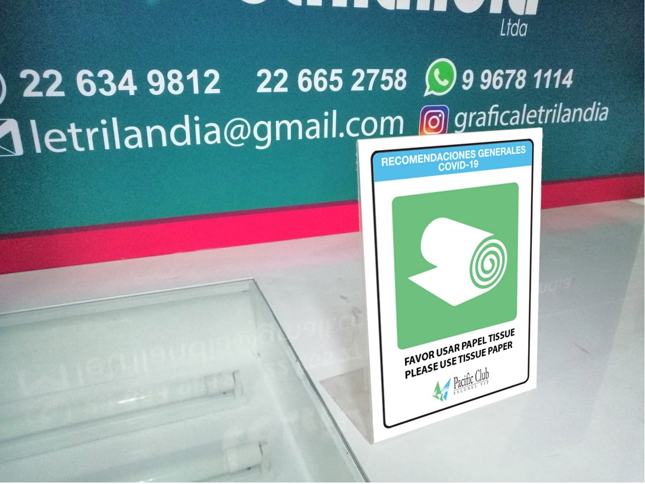 Letrero Sobremesa Acrílico | Desinfectar los Objetos que Usas con ...