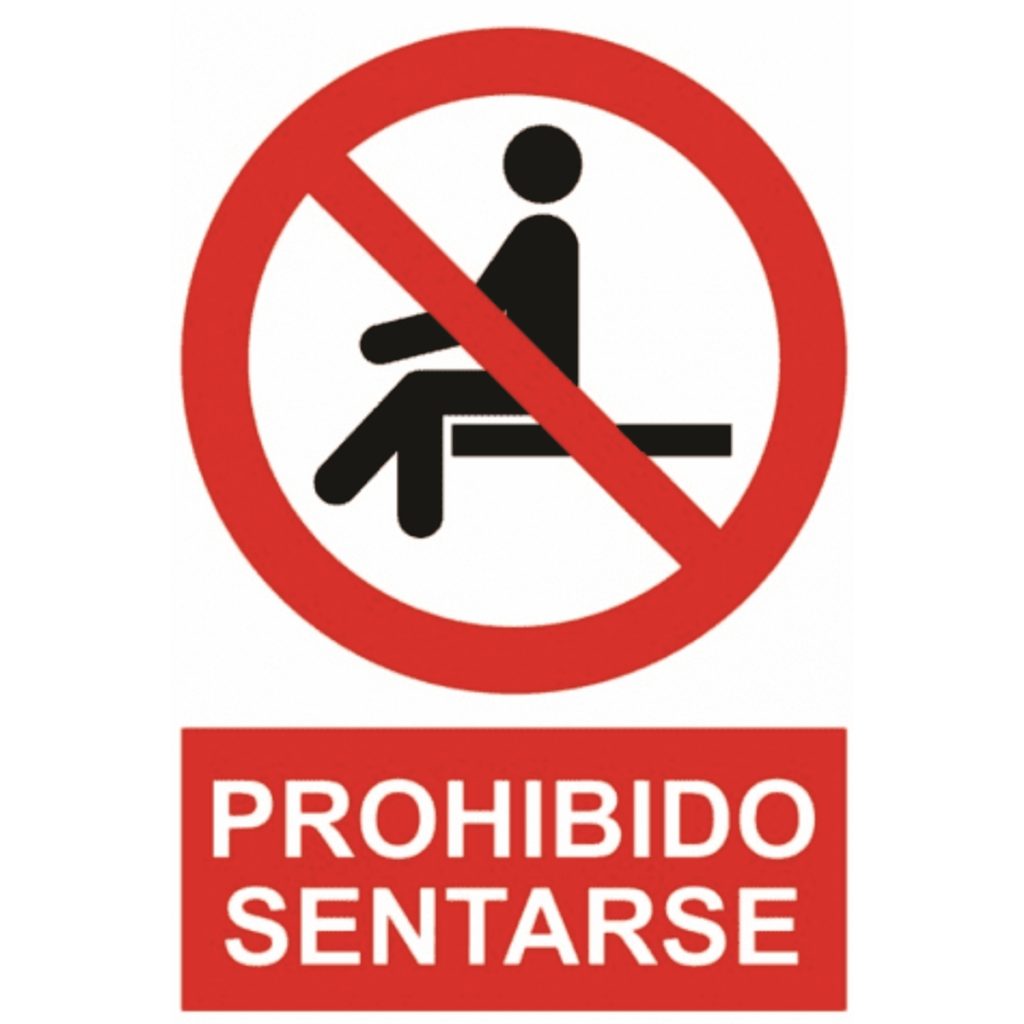 Adhesivo Prohibido Sentarse | 16×24 cm - Gráfica Letrilandia
