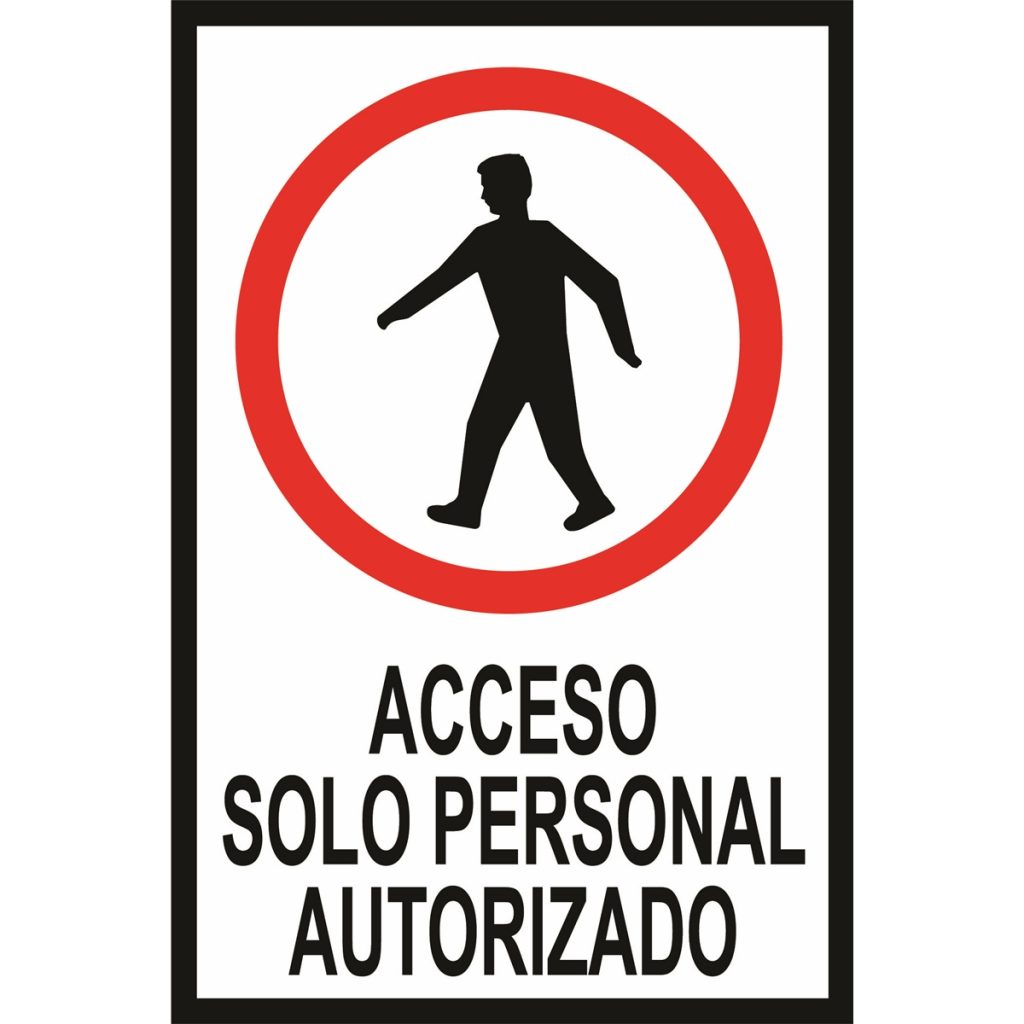 Letrero Acceso Solo Personal Autorizado | 16x24cm - Gráfica Letrilandia