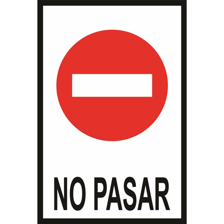Letrero No Pasar | 16x24cm - Gráfica Letrilandia