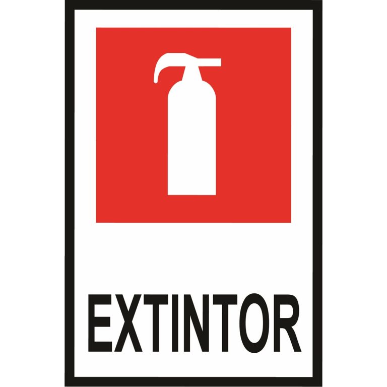 Letrero Extintor recuadro rojo | 16x24cm - Gráfica Letrilandia