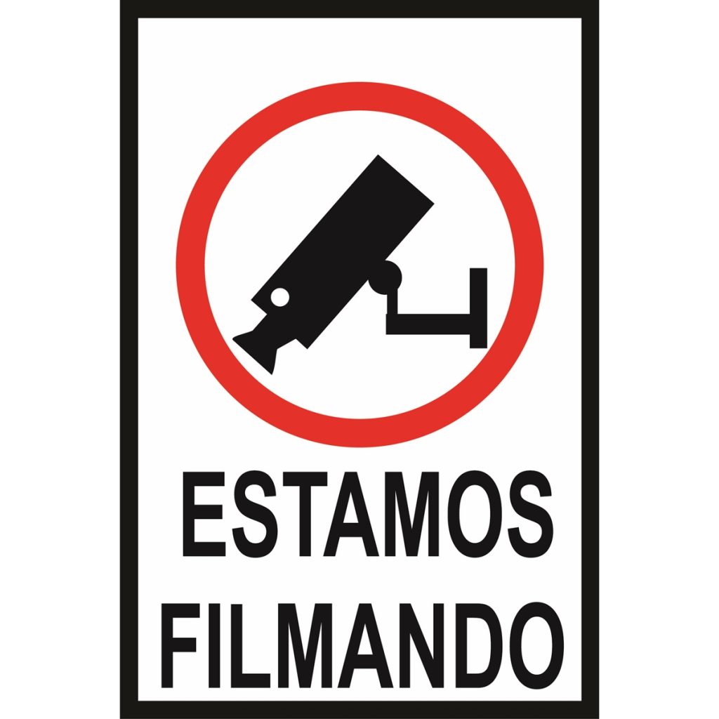 Letrero Estamos Filmando | 16x24cm - Gráfica Letrilandia