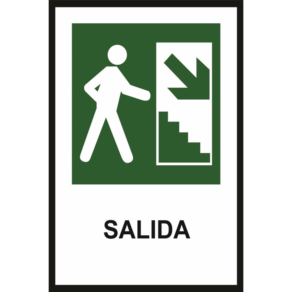 Letrero Salida cuadro verde | 16x24cm - Gráfica Letrilandia
