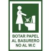 Letrero Botar Papel al Basurero No al WC | 16x24cm - Gráfica Letrilandia