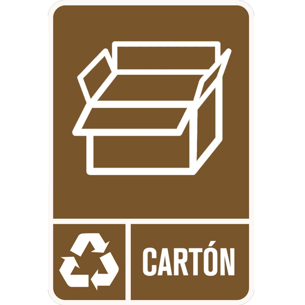 Letrero Reciclaje Cartón | 20×30 cm - Gráfica Letrilandia