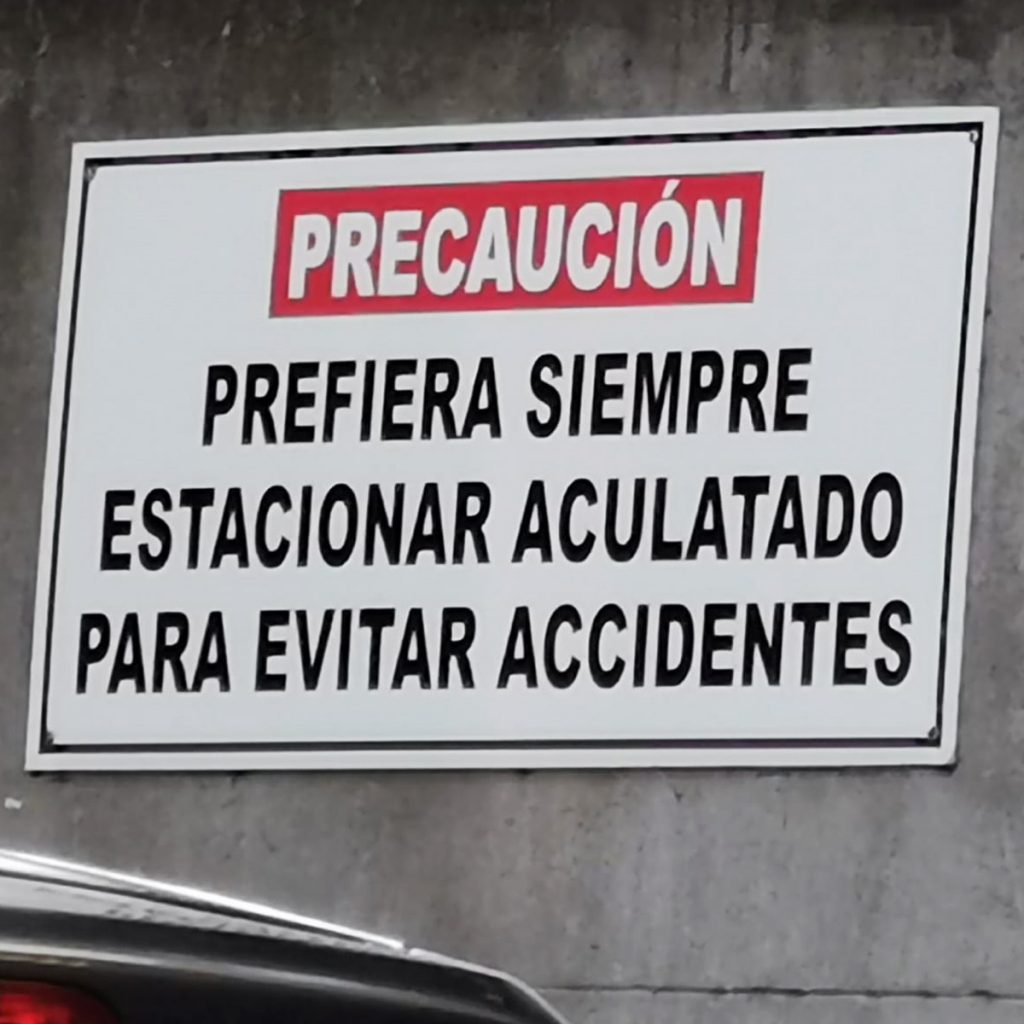 Letrero Prefiera Estacionar Aculatado | 60x40cm - Gráfica Letrilandia