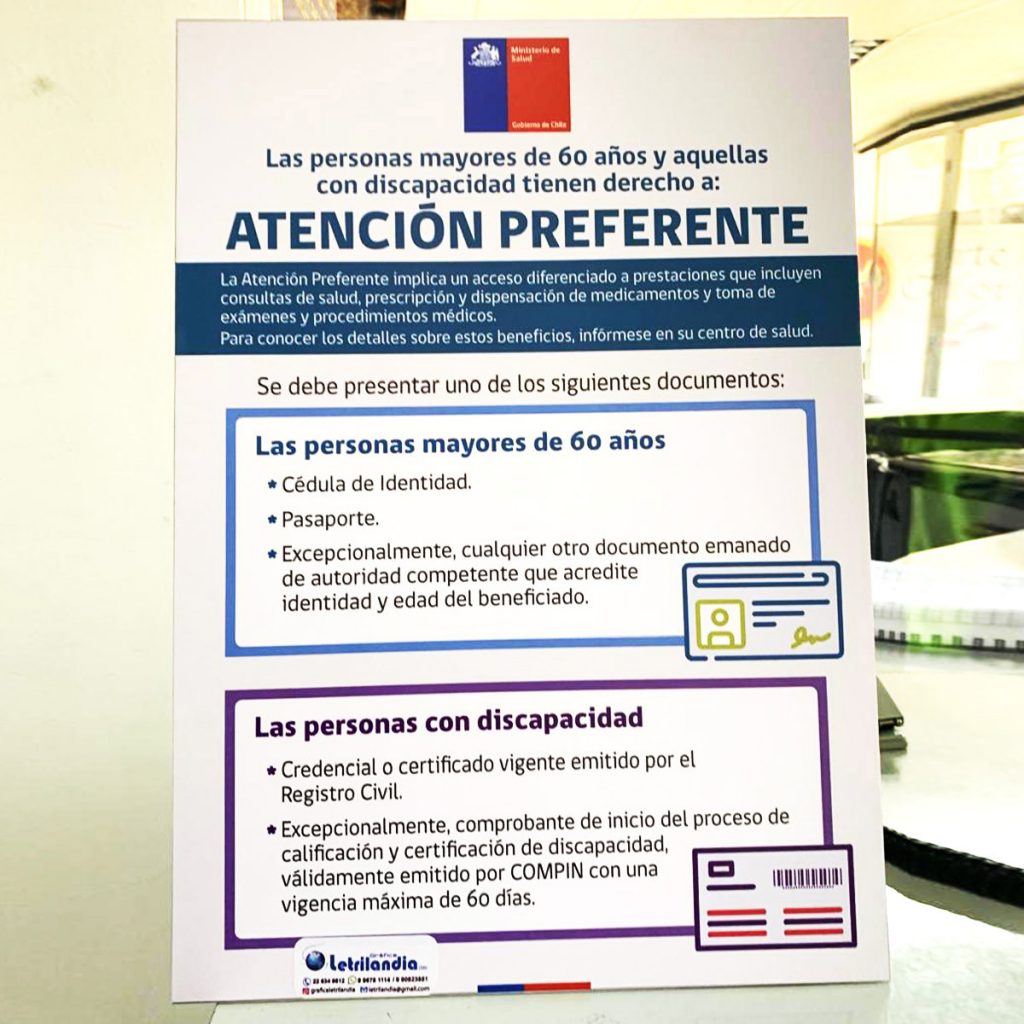 Letrero Atención Preferente | Sintra | 50 x 70 cms - Gráfica Letrilandia